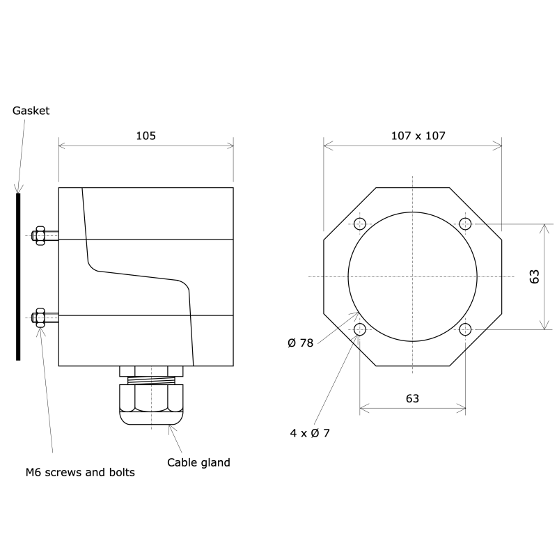 Polyamide junction box for barrel heaters Ø 58 | VULCANIC