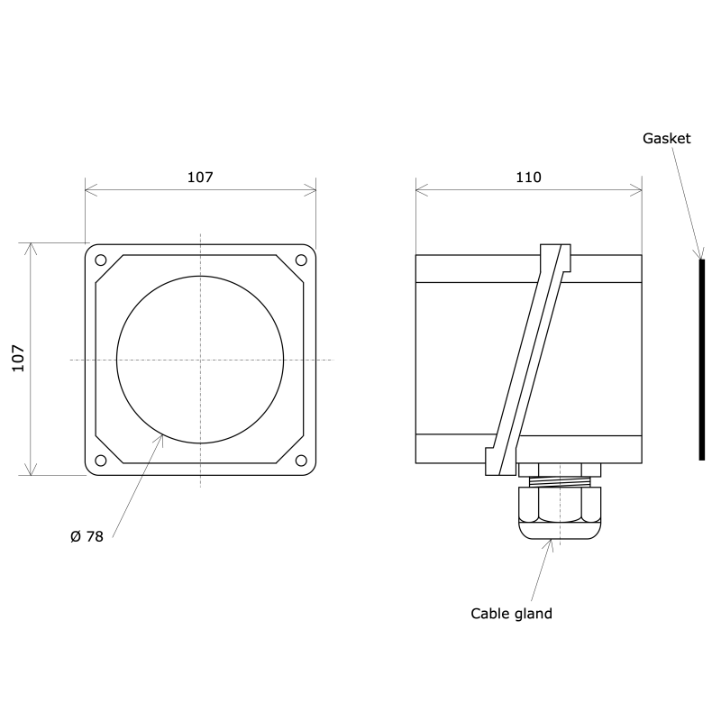 Aluminium junction box for screw plug immersion heater M77 with 1 cable ...