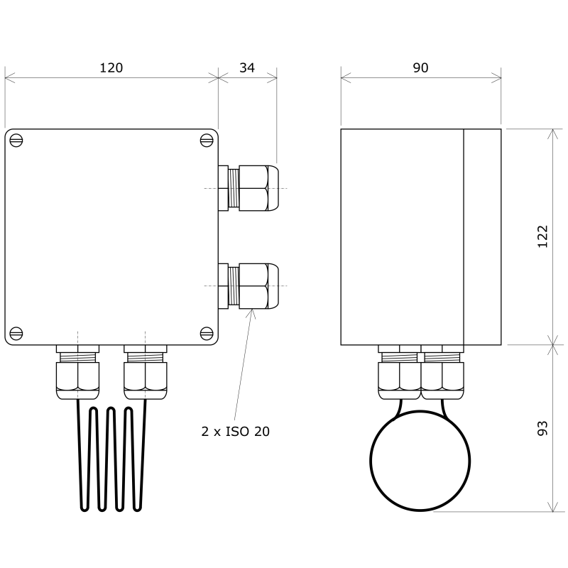 ATEX/IECEX ambient air thermostat - Adjustable range from -20 to +40 °C ...