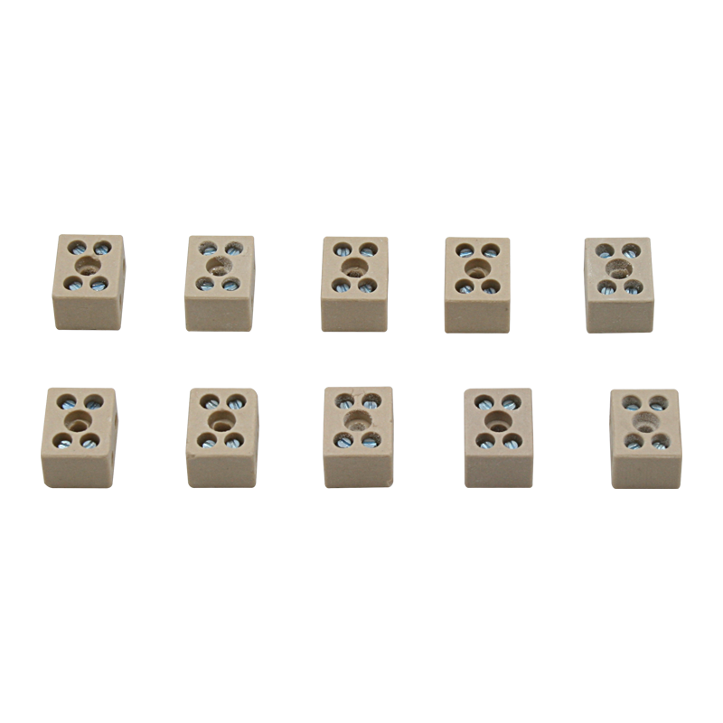 Lot of 10 ceramic terminal blocks - 2 poles - 10 A | VULCANIC
