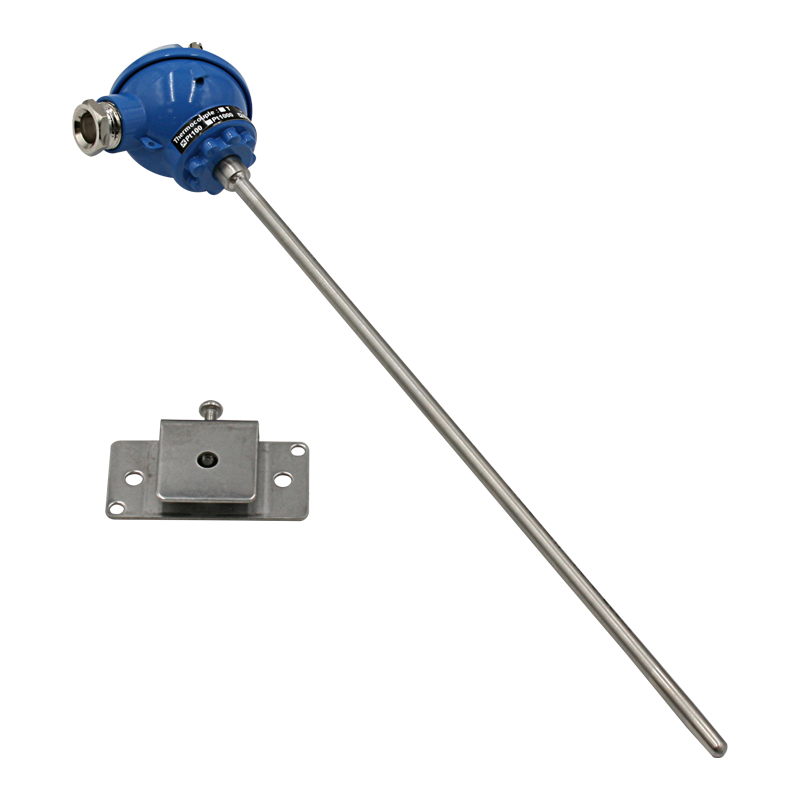 Pt100 probe Ø 6 mm with head and sliding mounting flange - L 250 mm ...