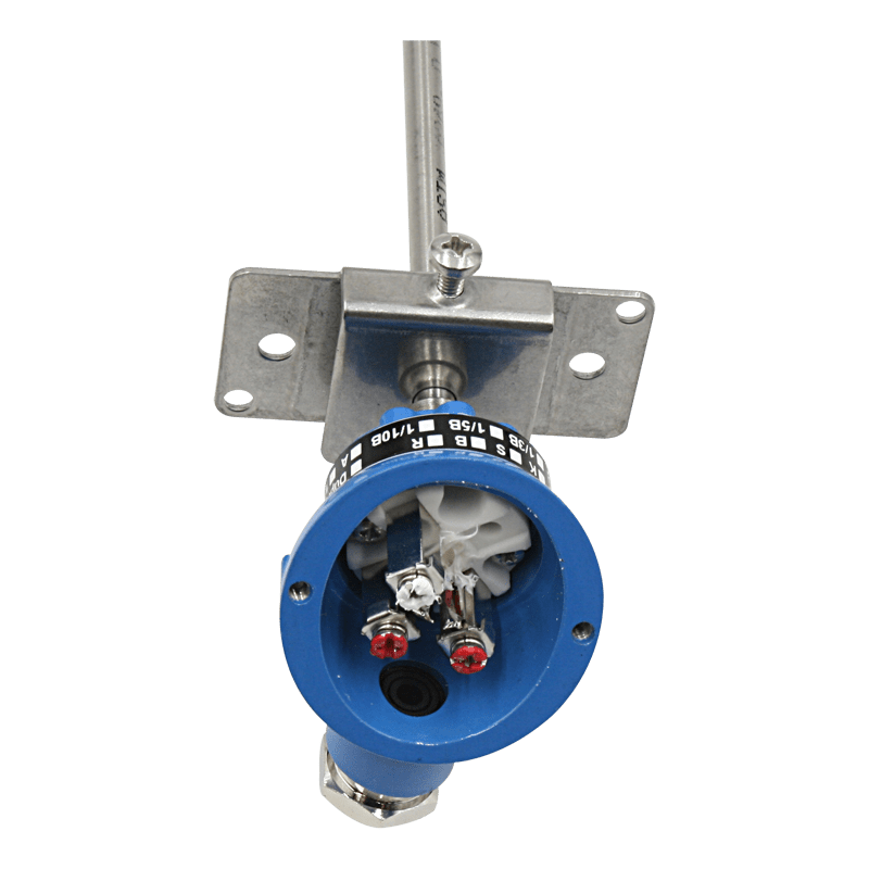 Pt100 probe Ø 6 mm with head and sliding mounting flange - L 500 mm ...