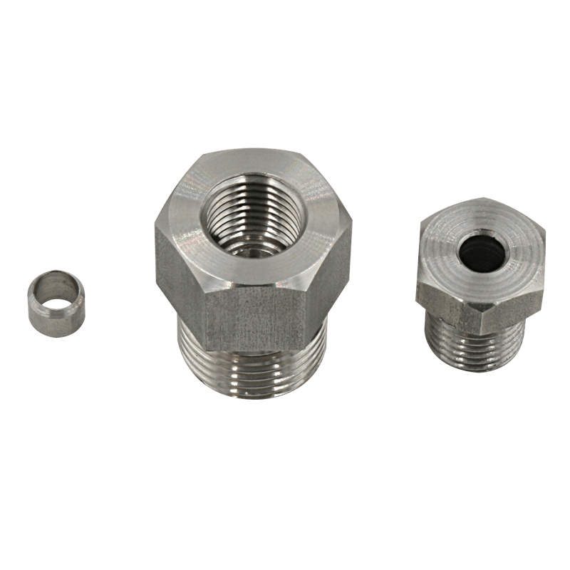 Threaded bicone union 1/4'' BSPP - Ø 4,5 mm - Steel | VULCANIC